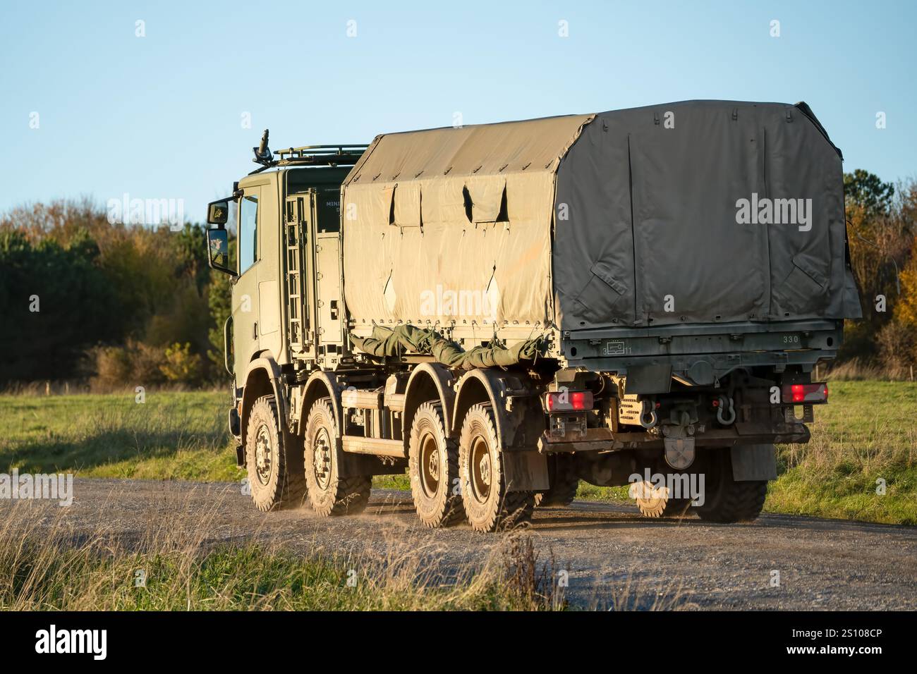 Dutch (Netherlands) Scania Gryphus 8×8 army utility truck in action on ...
