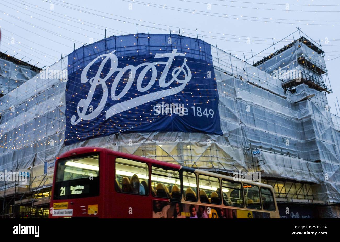 Repair work at The Boots the Chemist shop on corner of North Street ...