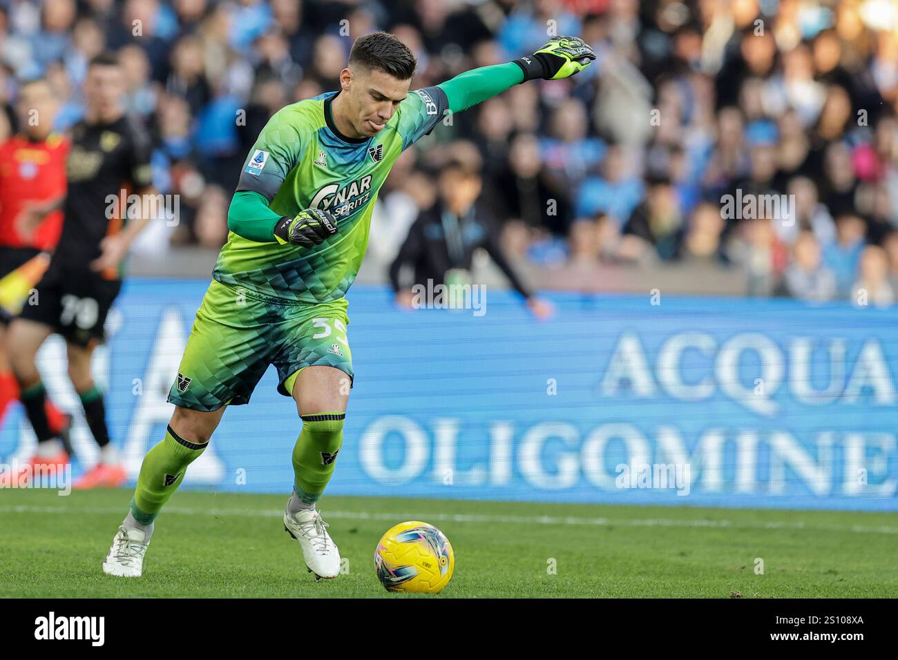 Venezia's Serbian goalkeeper Filip Stankovic controls the ball during ...