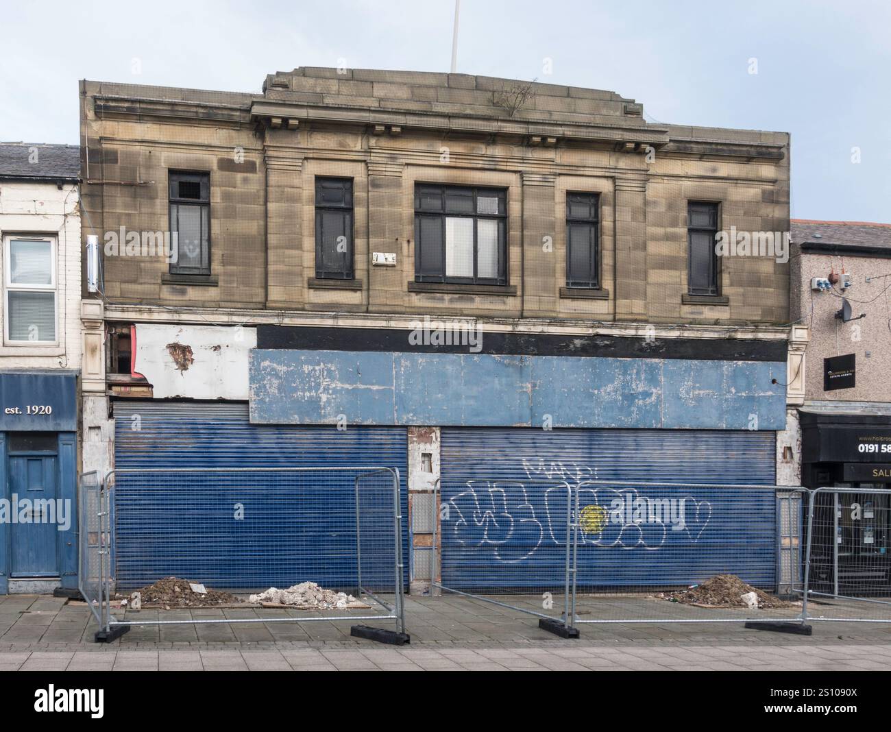 Seaham UK 30th December 2024 a boarded up shop in Church Street Seaham ...