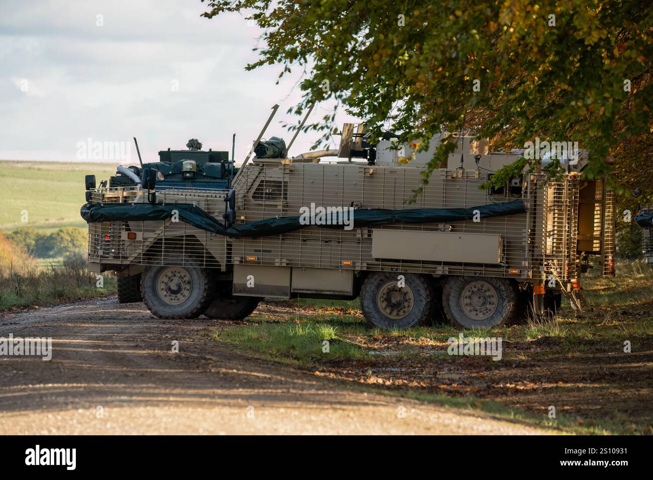 close-up of a British army Mastiff protected patrol vehicle, Wiltshire ...