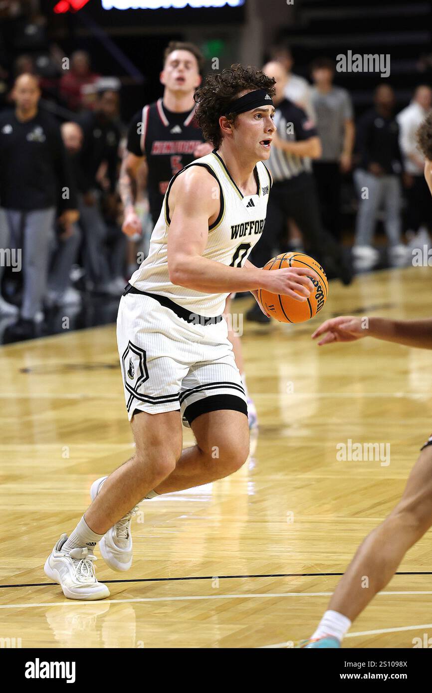 SPARTANBURG, SC - DECEMBER 28: Wofford Terriers guard Jackson Sivills ...
