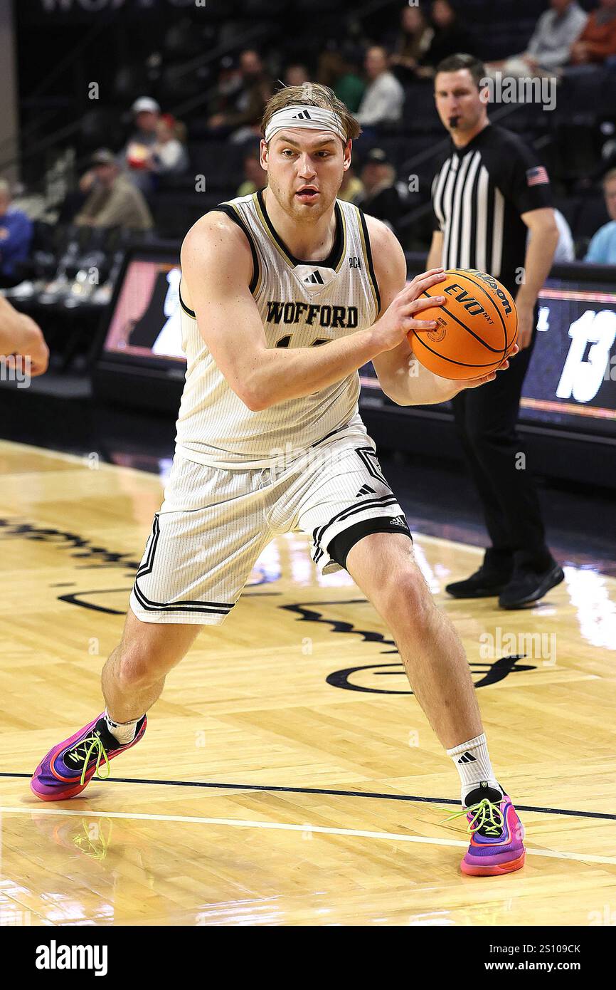 SPARTANBURG, SC - DECEMBER 28: Wofford Terriers center Kyler Filewich ...