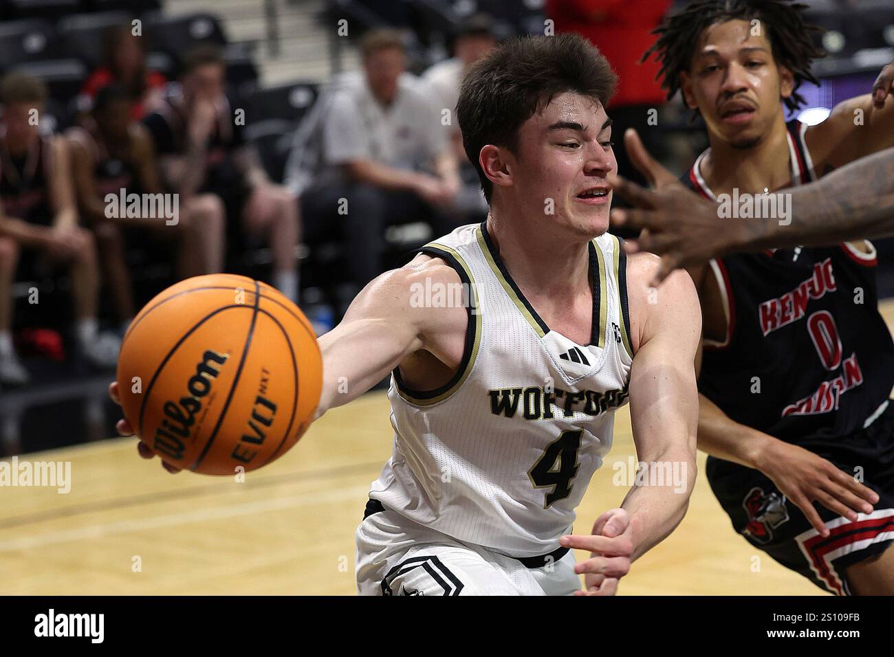 SPARTANBURG, SC - DECEMBER 28: Wofford Terriers guard Luke Flynn (4 ...