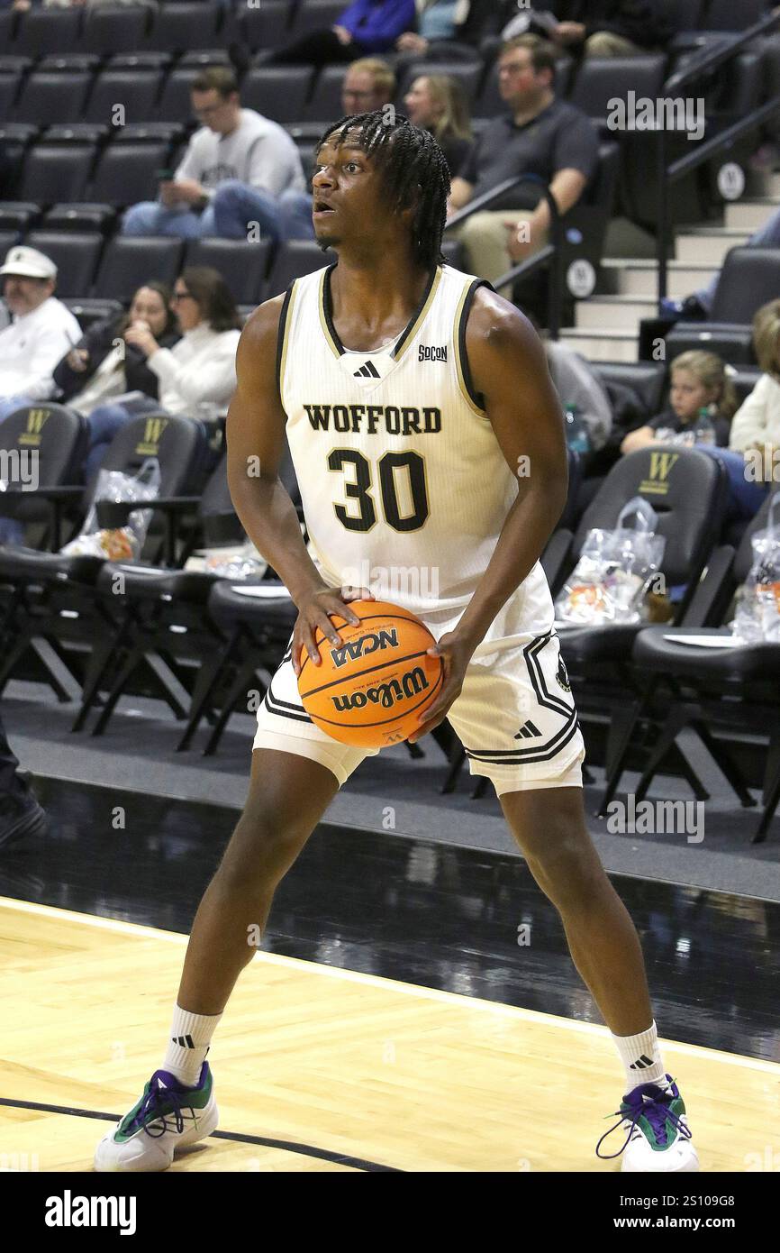 SPARTANBURG, SC - DECEMBER 28: Wofford Terriers guard Anthony Arrington ...
