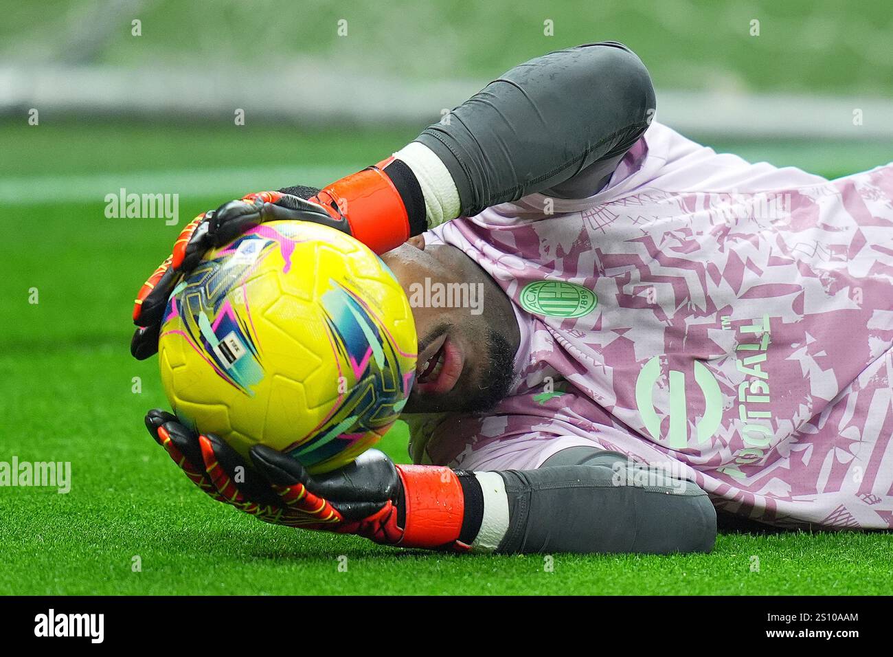 AC Milan's goalkeeper Mike Maignan during the Serie A soccer match ...
