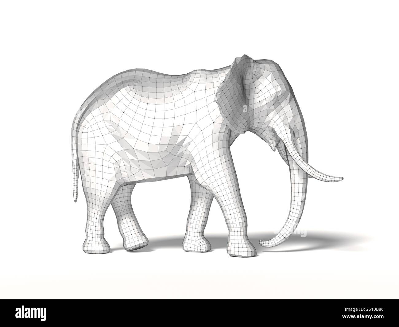 A wireframe 3D model of an elephant standing. render Stock Photo - Alamy