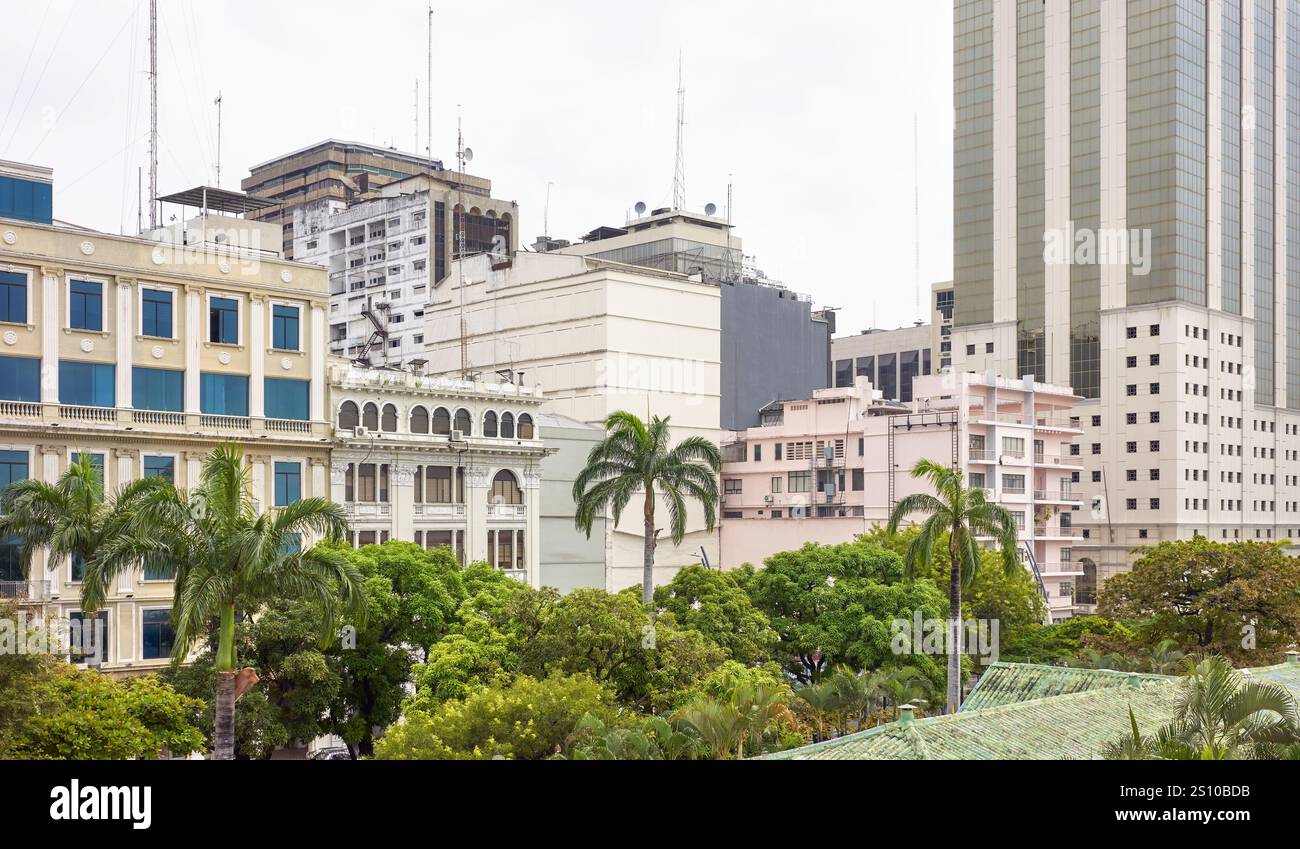 View of the city of Guayaquil from the Malecon 2000 promenade, Ecuador ...