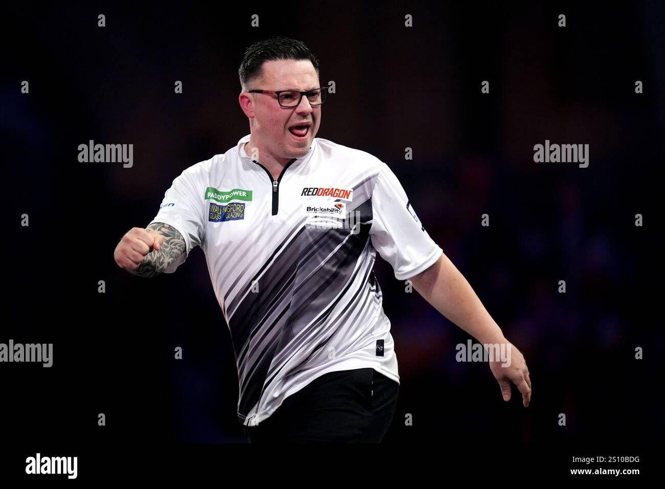 Robert Owen reacts during his match with Callan Rydz during day ...