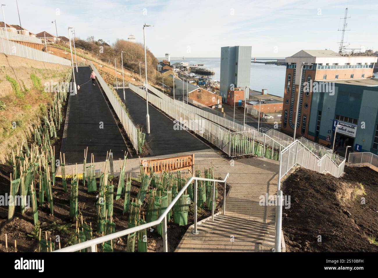 North Shields Embankment Walkway, North Tyneside, England, UK Stock ...