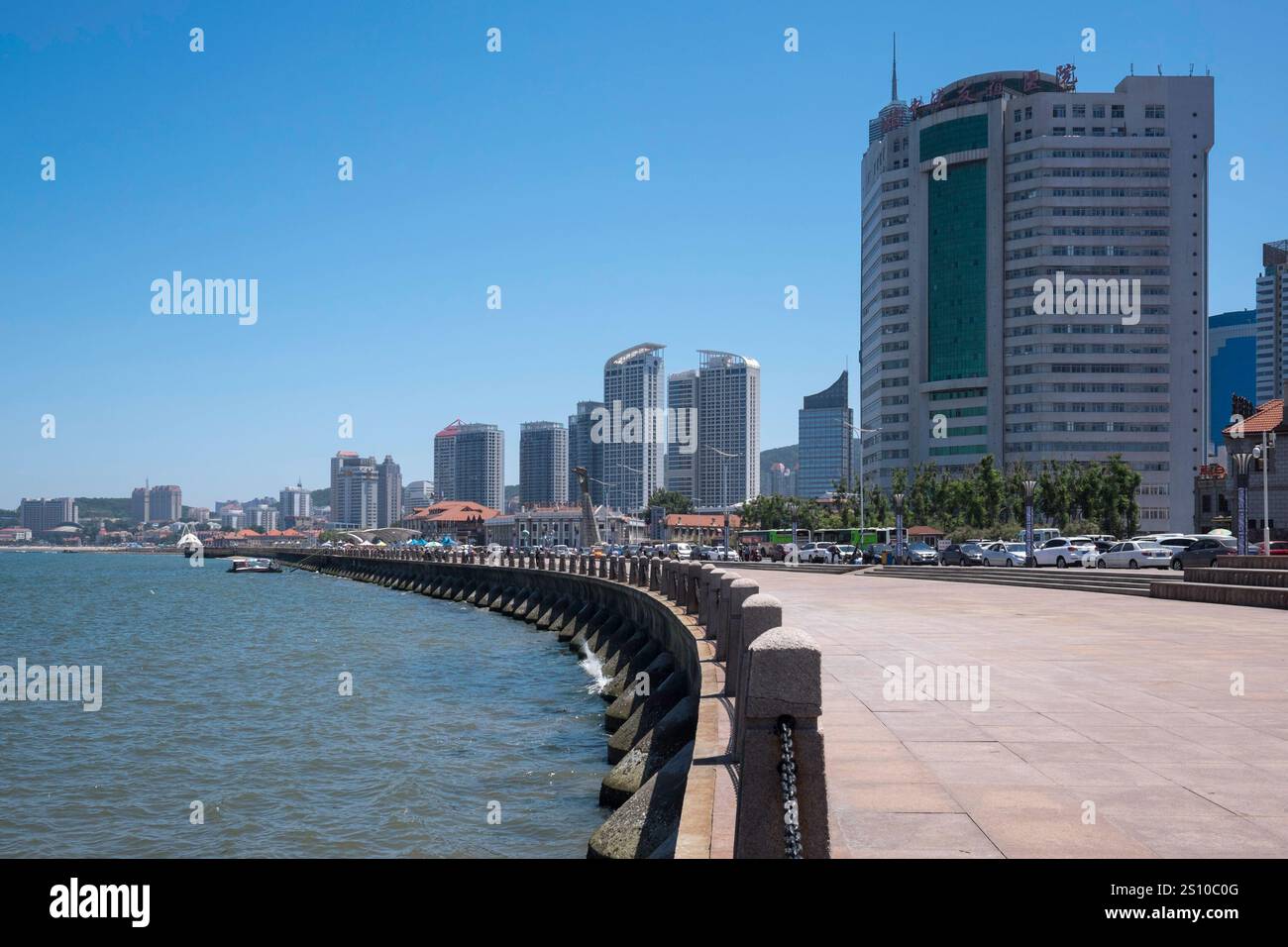 China, Yantai, 2016-06-01, city, sea, golden coast, buildings ...