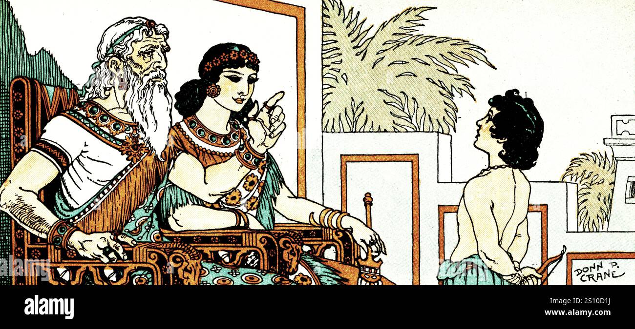 Solomon before Bathsheba and David. By Donn Philip Crane (1878-1944 ...