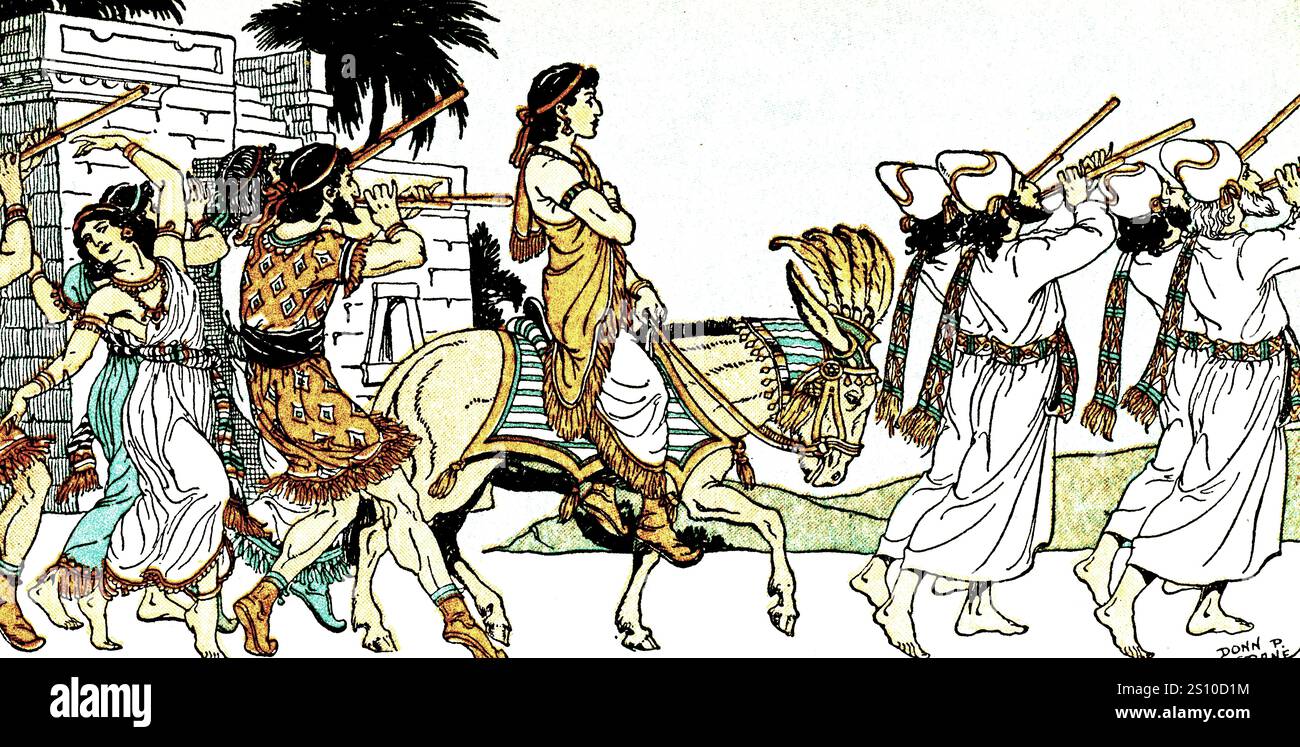 The priest anointed Solomon and set him astride the king's own mule. By ...