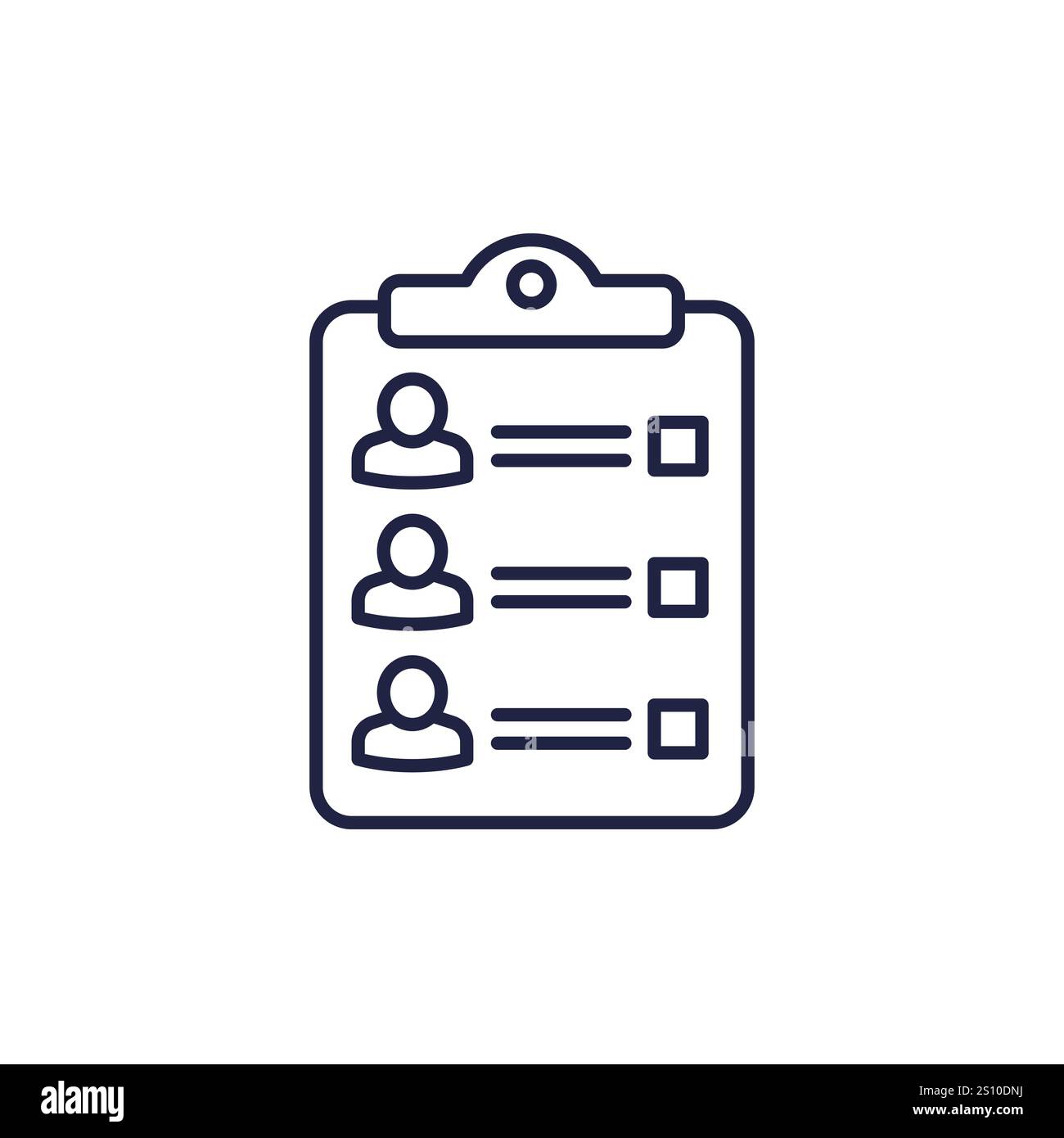 guest list line icon, people and clipboard Stock Vector Image & Art - Alamy