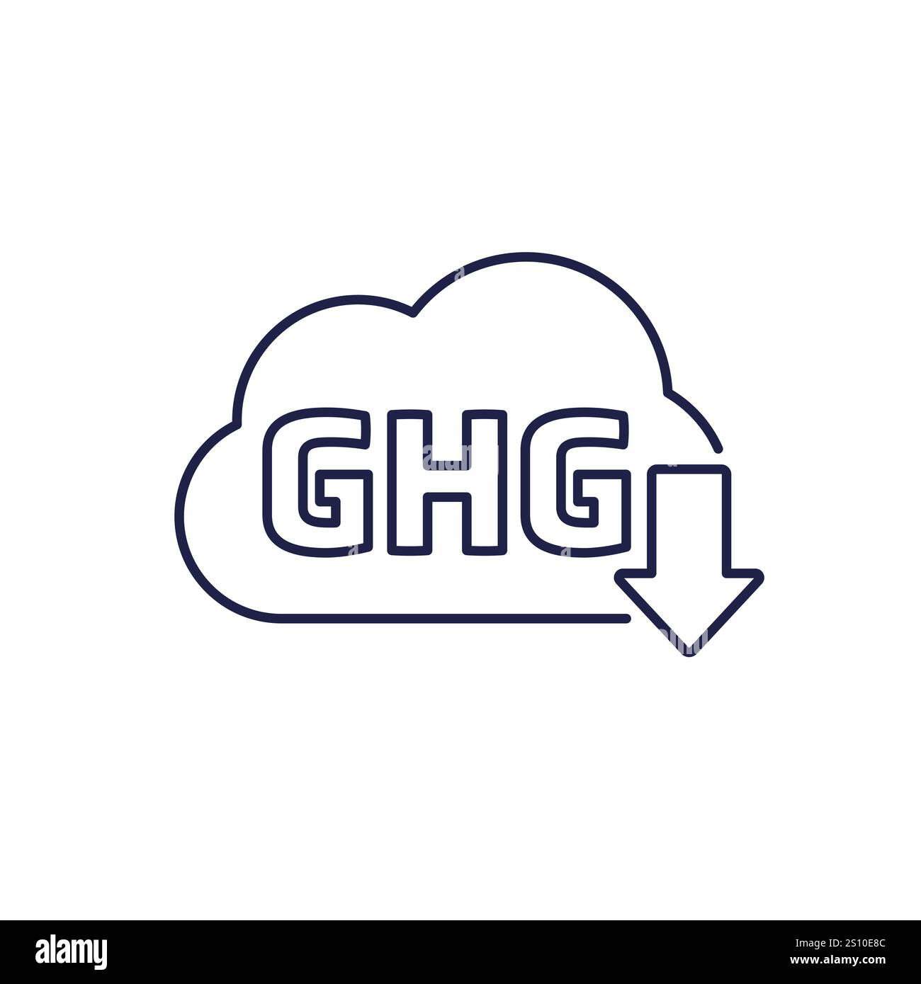 GHG reduction icon, reduce greenhouse gas vector Stock Vector Image ...