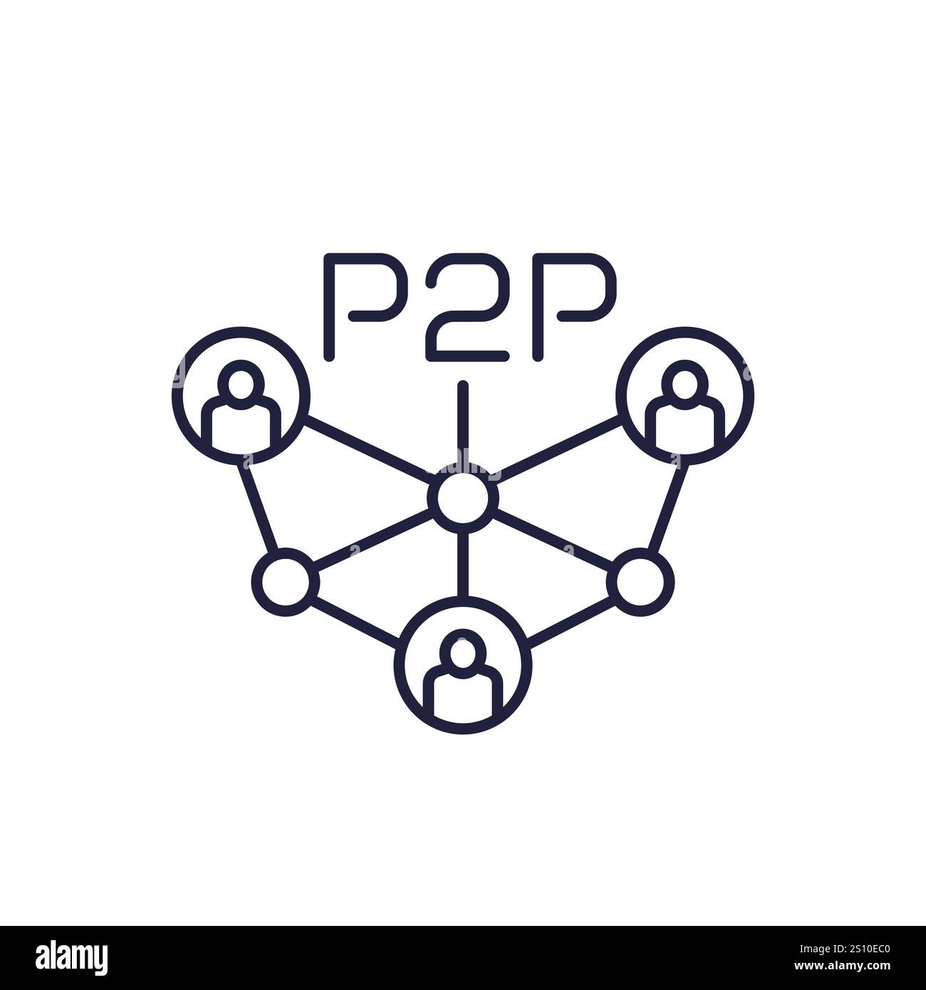 p2p icon, peer-to-peer line vector Stock Vector Image & Art - Alamy