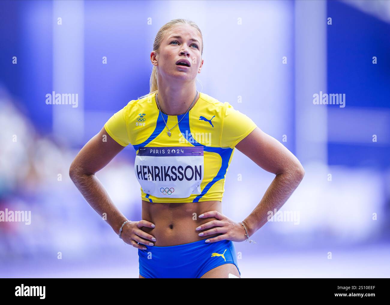 Julia Henriksson participating in the 100 meters at the Paris 2024 ...