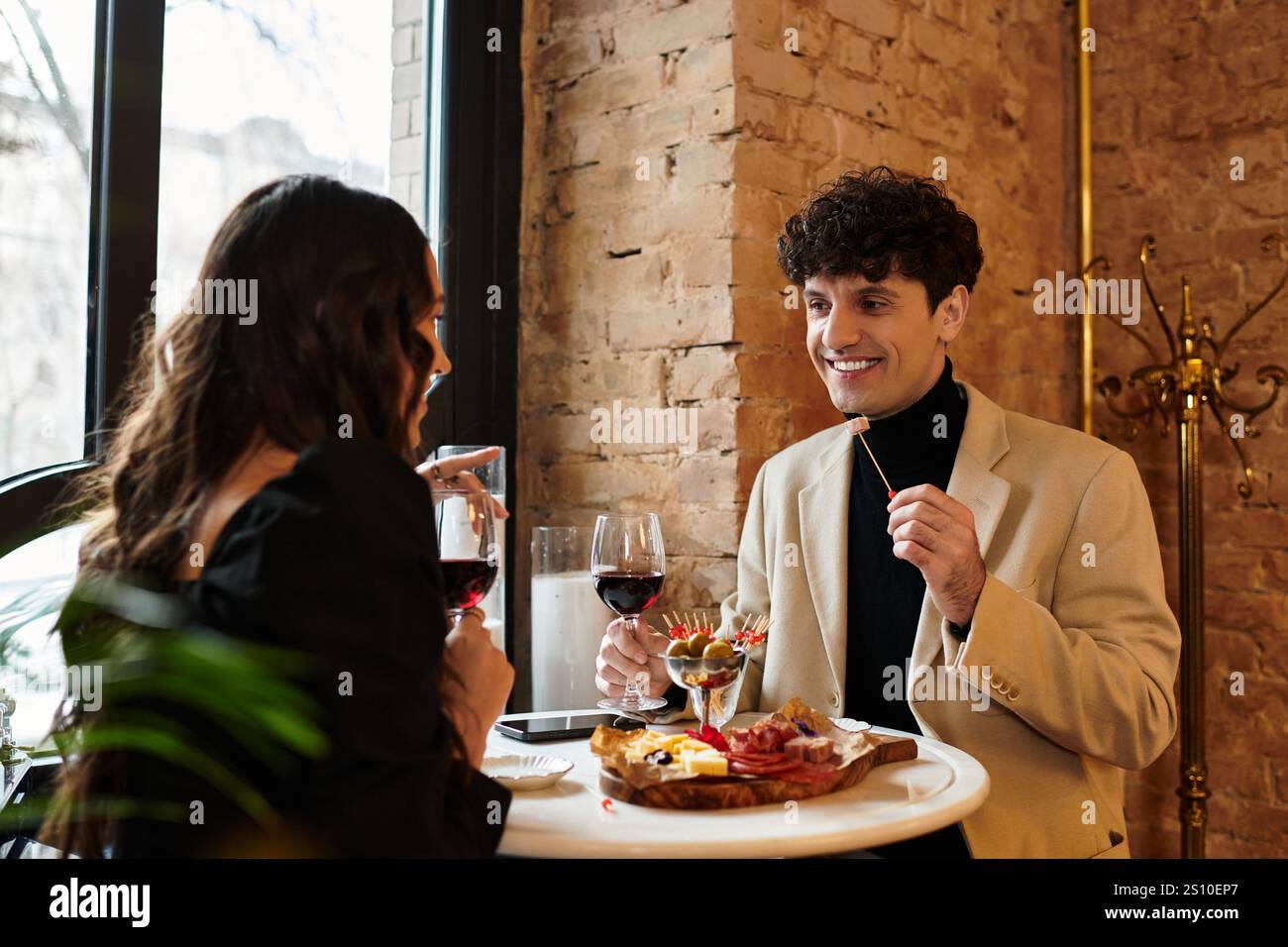 Lovely couple enjoys a delightful evening filled with love and fine ...