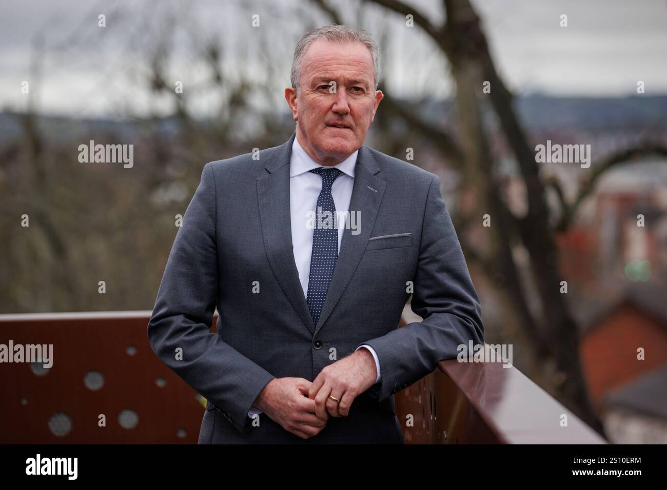 Stormont Economy Minister Conor Murphy at the Aras UI Chonghaile, James ...