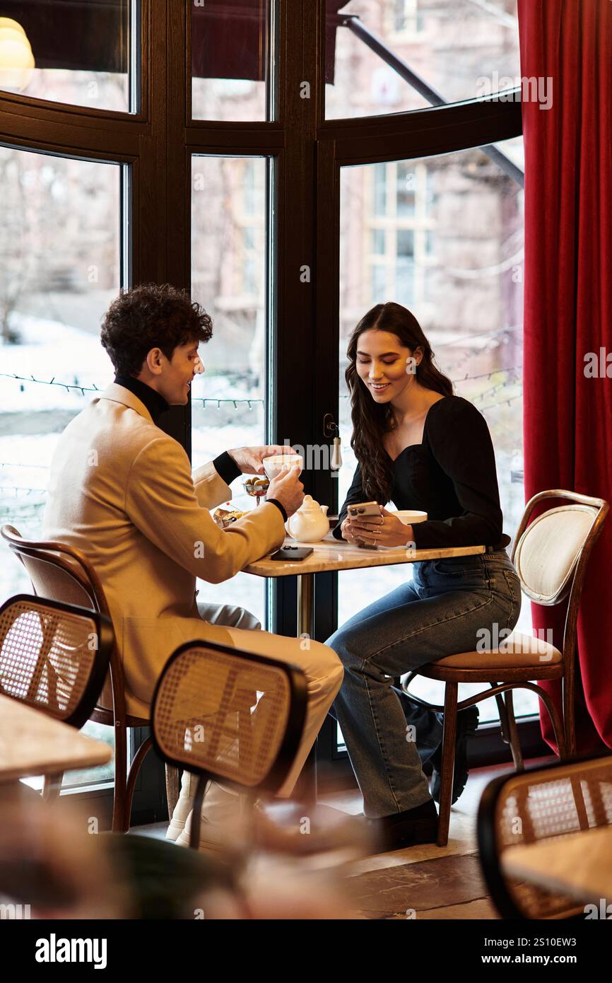 A lovely couple celebrates their love with an intimate dinner on ...