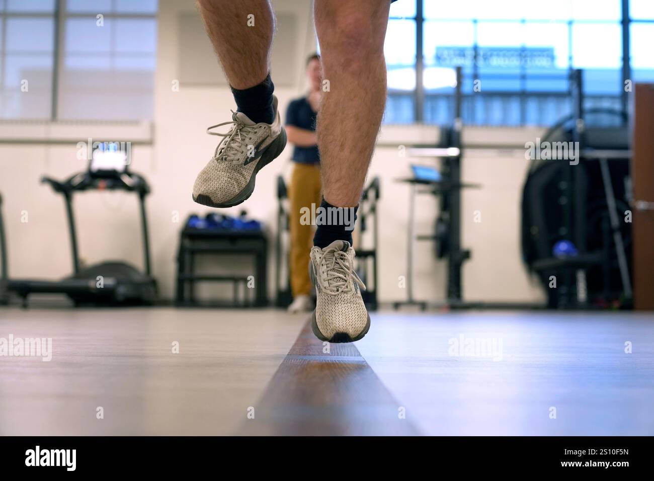 FILE - Jacob Bullard leaps in the air as part of a physical therapy ...