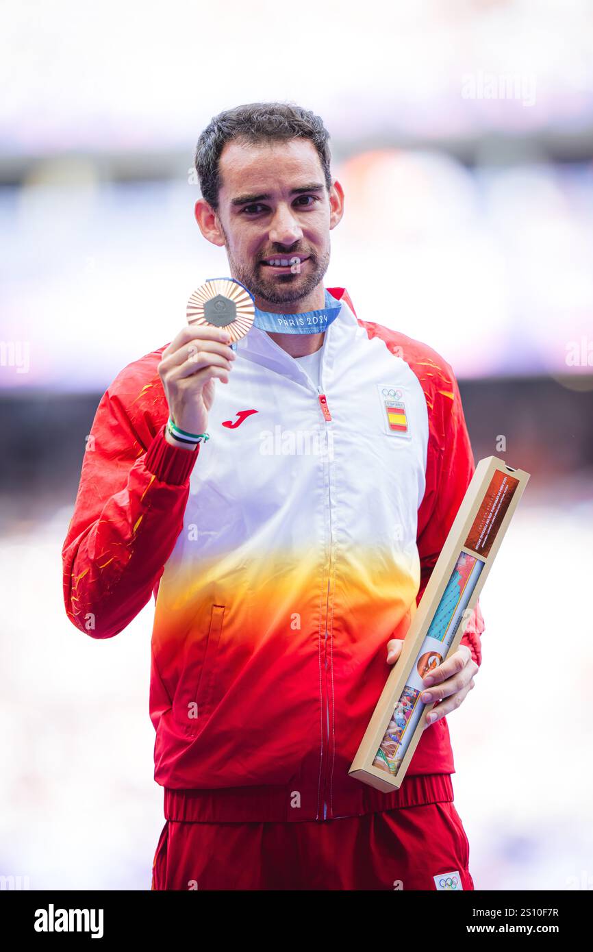 Alvaro Martin at the award ceremony and collecting her medal at the ...
