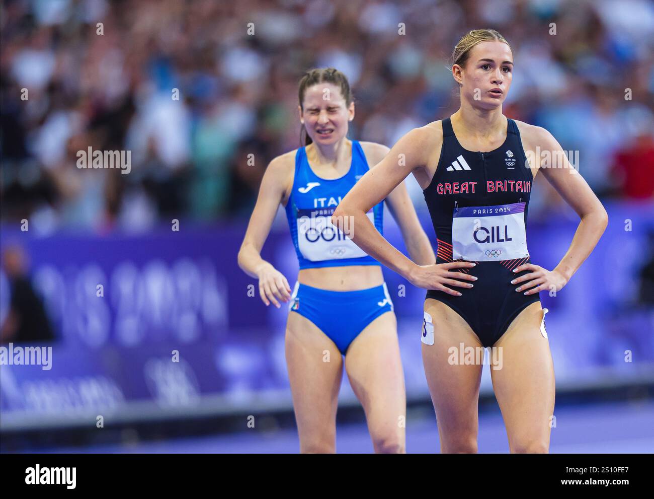 Phoebe Gill participating in the 800 meters at the Paris 2024 Olympic ...
