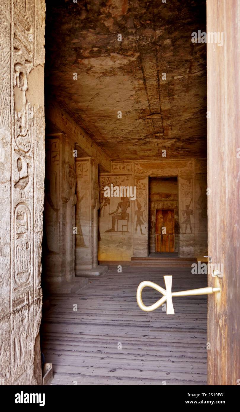 The gate of The Nefertari Temple, Abu Simbel, Egypt Stock Photo - Alamy