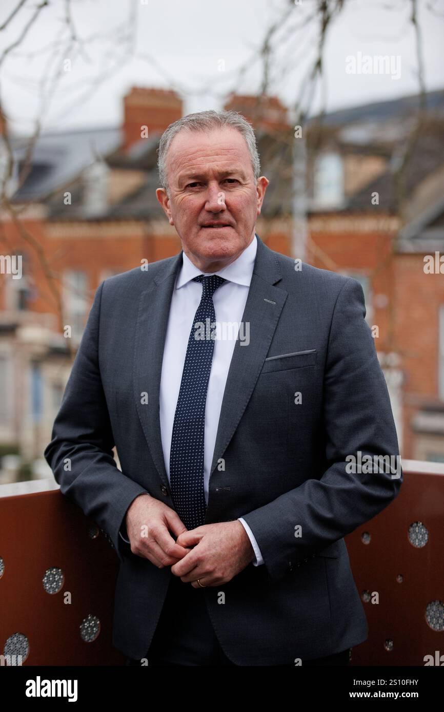 Stormont Economy Minister Conor Murphy at the Aras UI Chonghaile, James ...