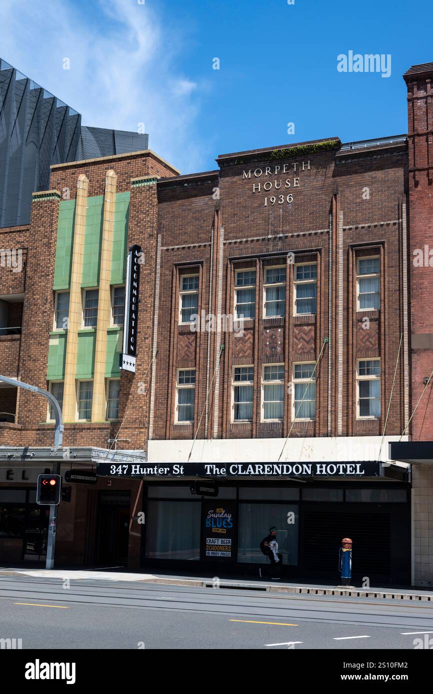 Historical buildings on Hunter Street, Newcastle, NSW, Australia Stock ...