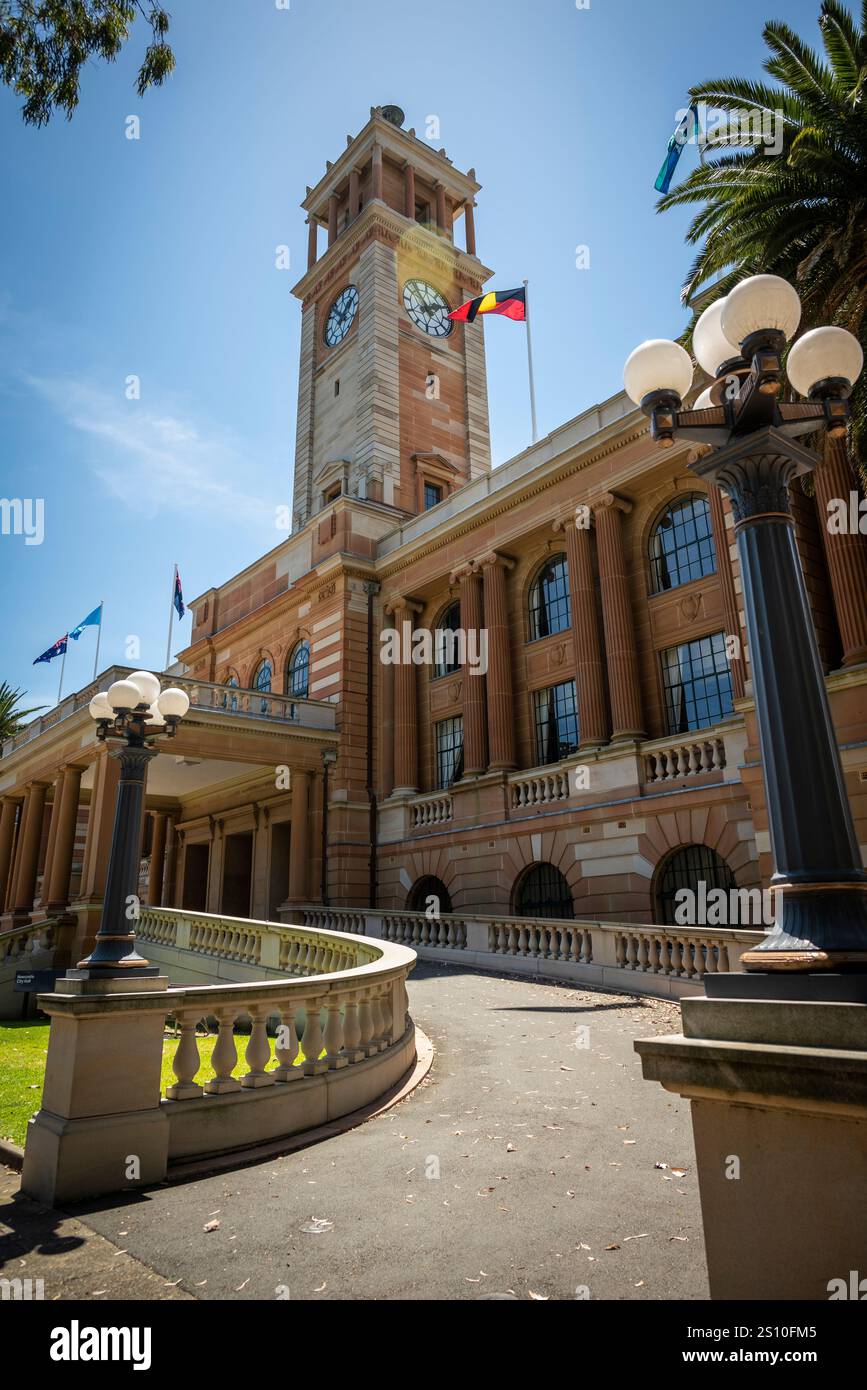 City Hall, a heritage-listed building, Newcastle, NSW, Australia Stock ...