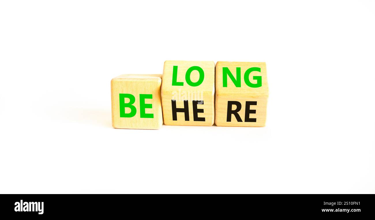 Belonging and belong symbol. Concept words Be here Belong on beautiful ...