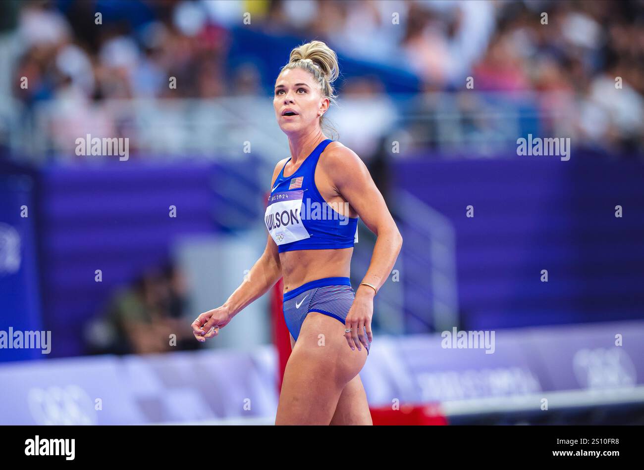 Allie Wilson participating in the 800 meters at the Paris 2024 Olympic ...