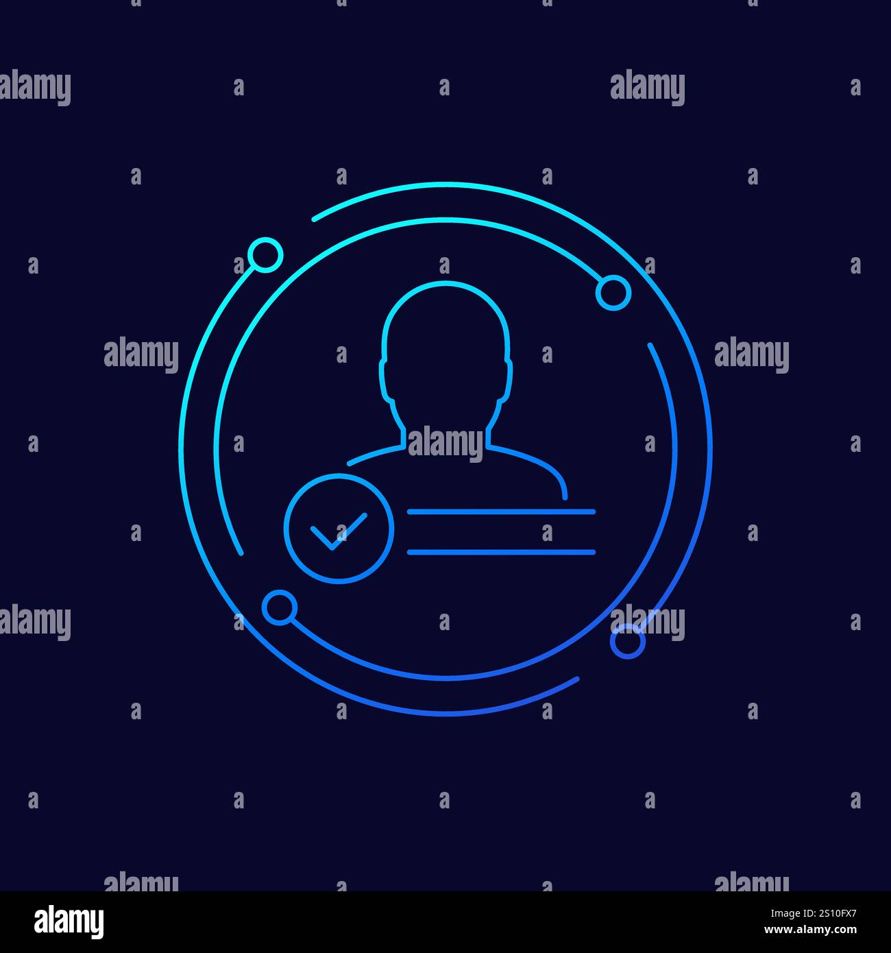 Account verified icon, user and check mark, linear Stock Vector Image ...