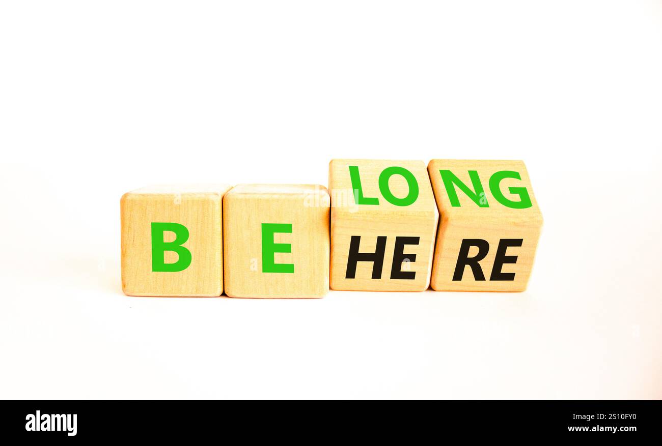 Belonging and belong symbol. Concept words Be here Belong on beautiful ...