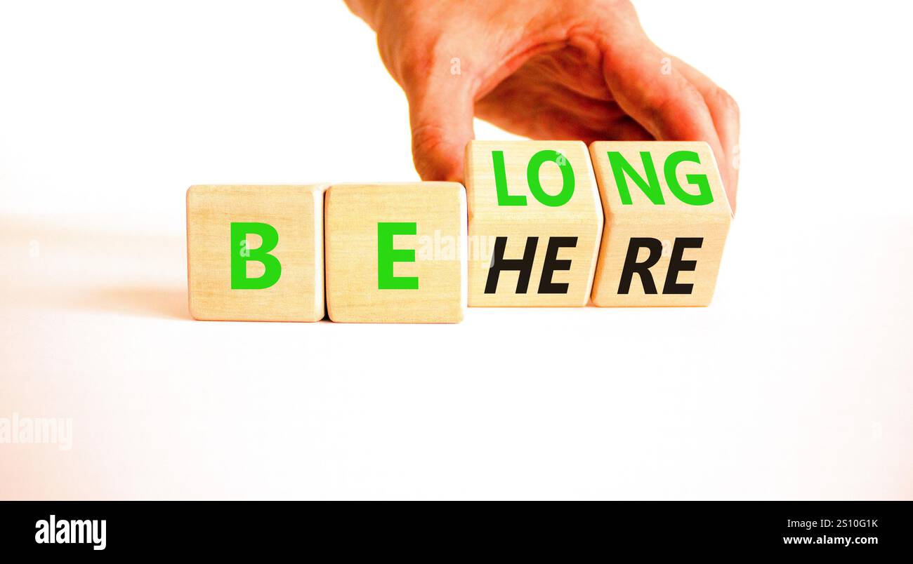 Belonging and belong symbol. Concept words Be here Belong on beautiful ...