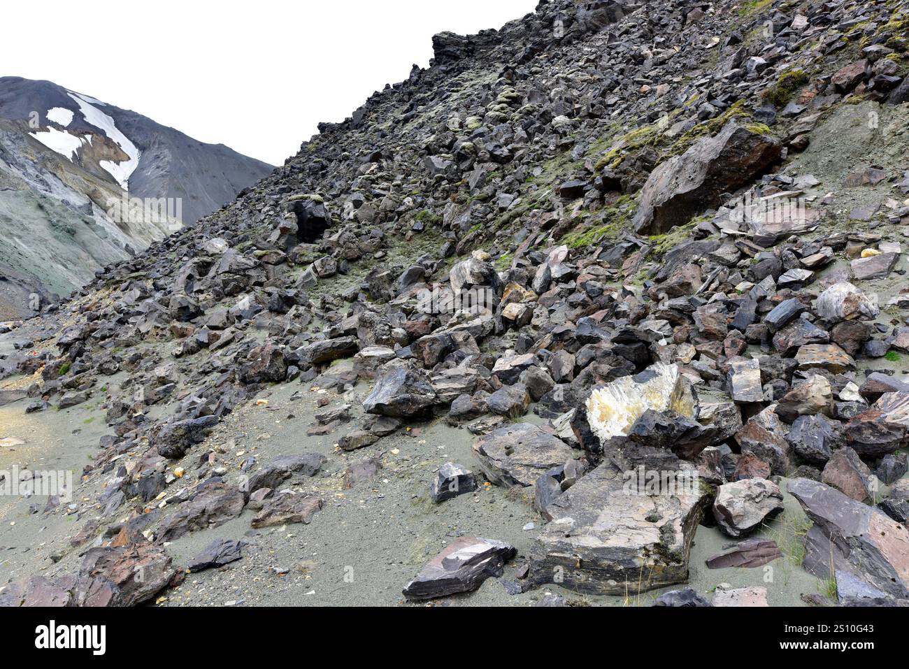 Landmannalaugar, pitchstone (rhyolite glassy variety). Fjallabak Nature ...