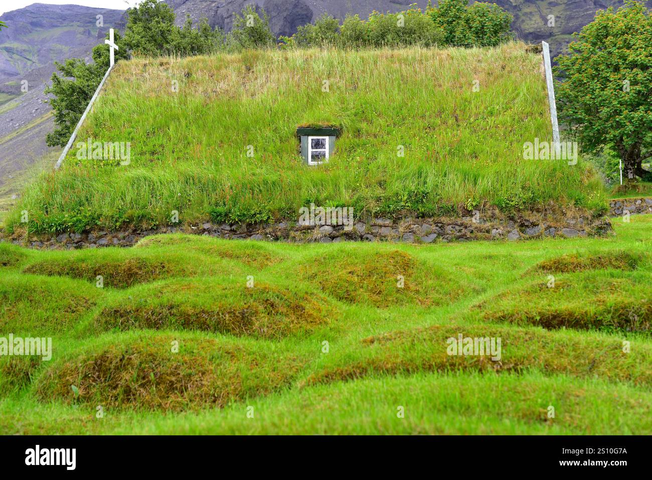 Hof, Hofskirkja, traditional church built on turf and wood (19th ...