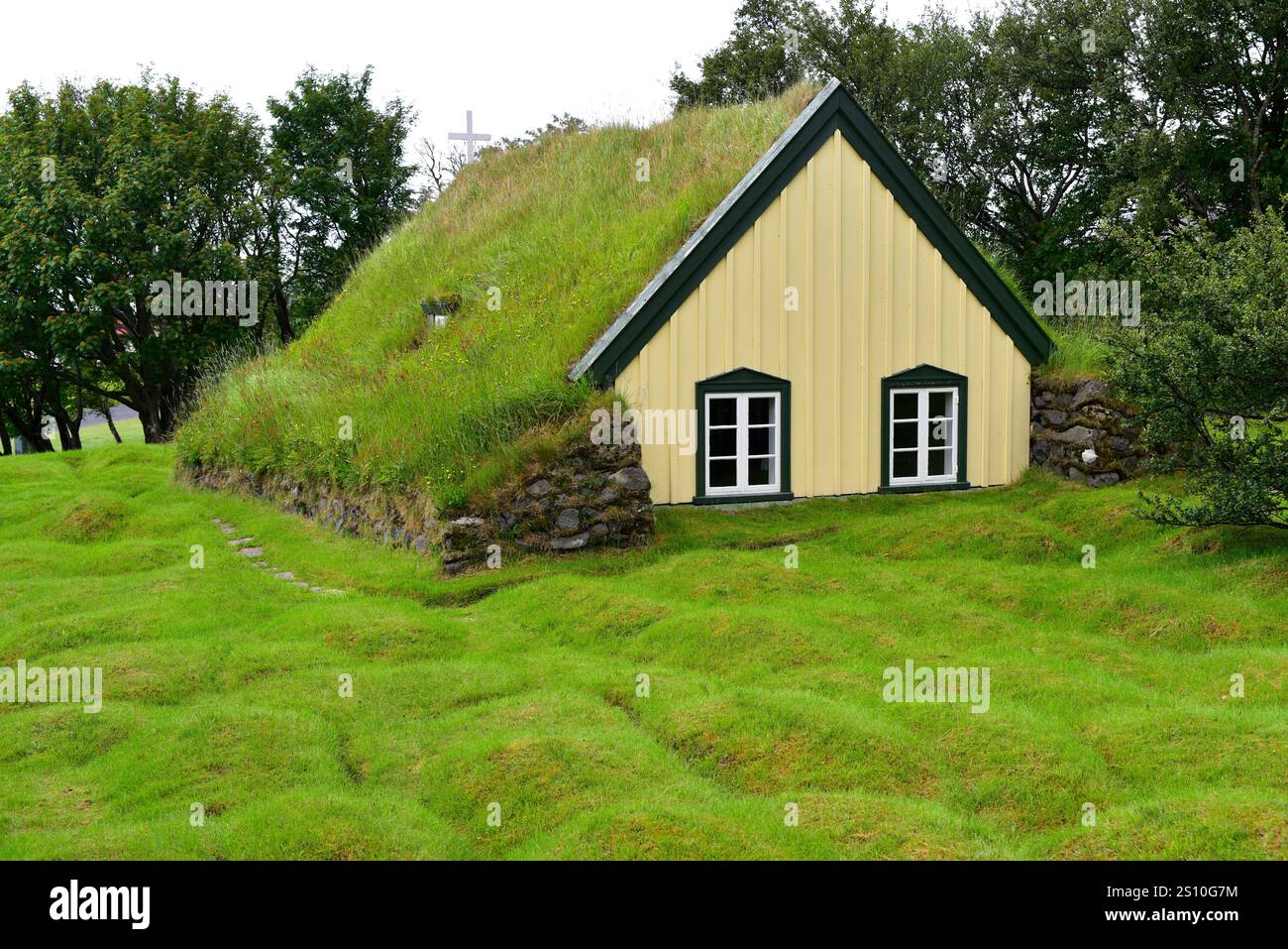 Hof, Hofskirkja, traditional church built on turf and wood (19th ...