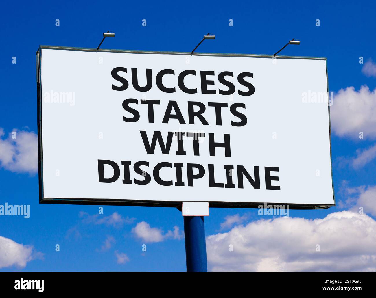 Success starts with discipline symbol. Concept words Success starts with discipline on beautiful ...