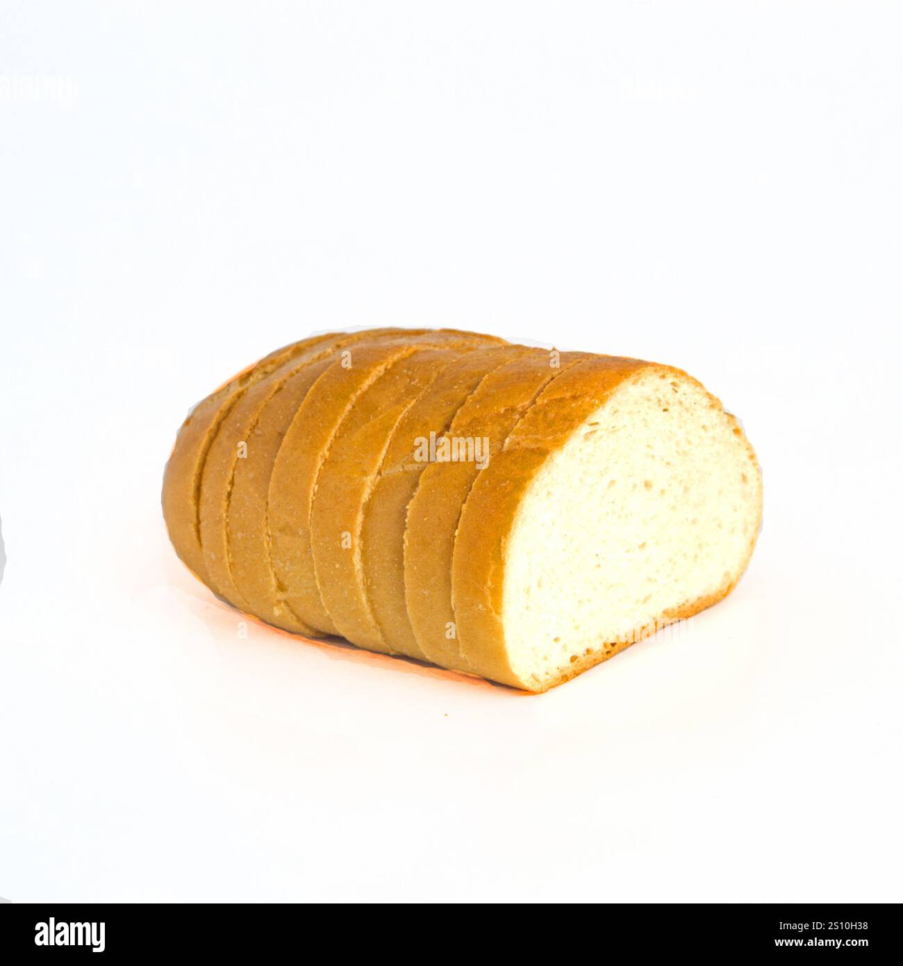 half of sliced ??loaf isolated on white background Stock Photo - Alamy