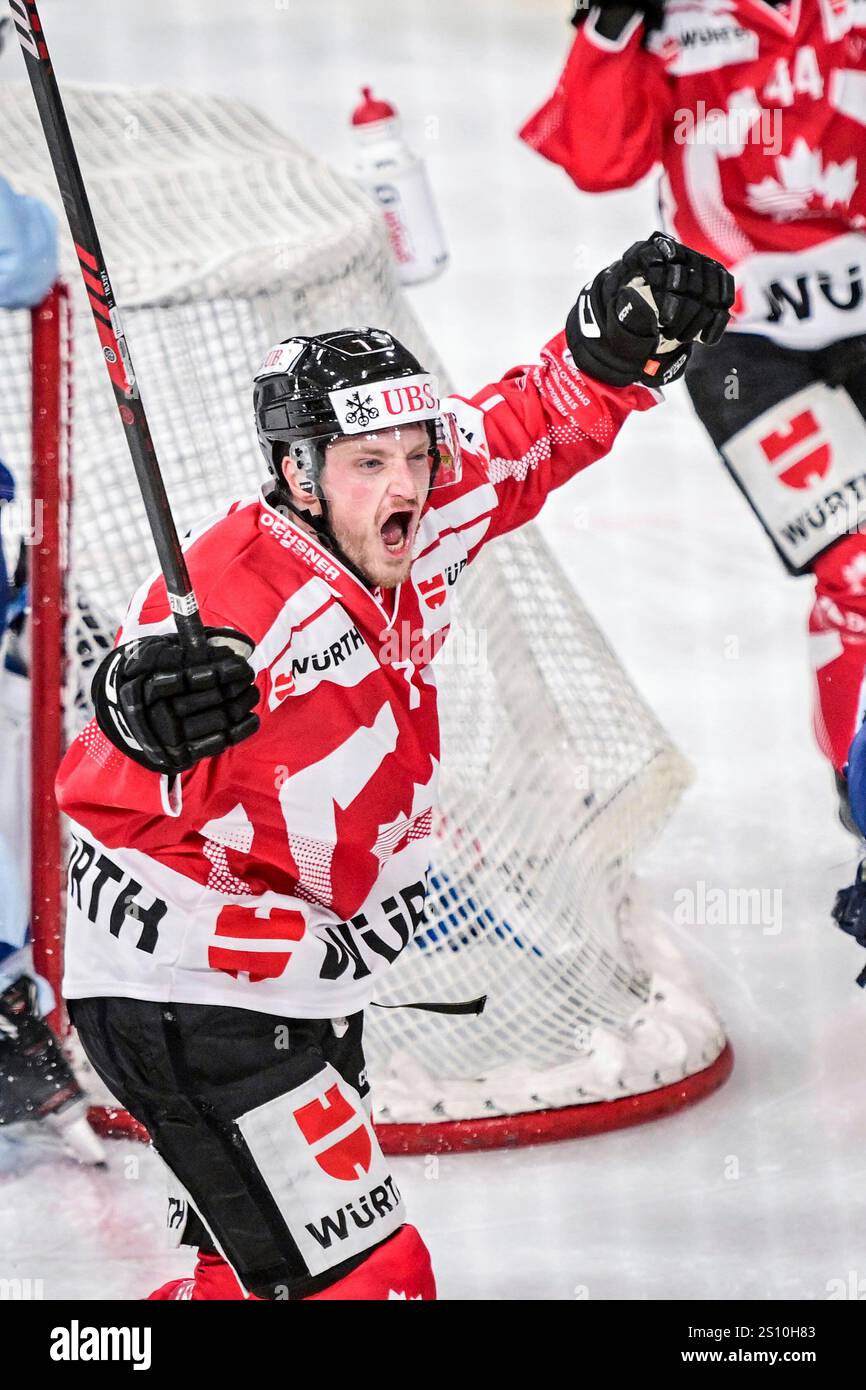 Team Canada's Daniel Carr celebrates after scoring during the semifinal ...