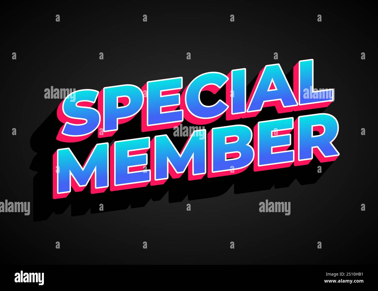 Special member. Text effect design in modern colors with 3D effect look ...