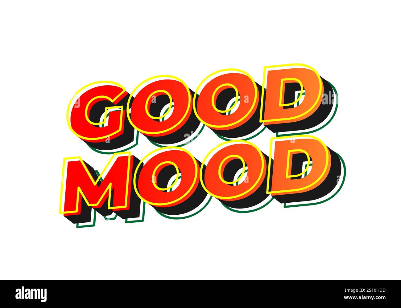 Good mood. Text effect design in eye catching colors with 3D look Stock ...