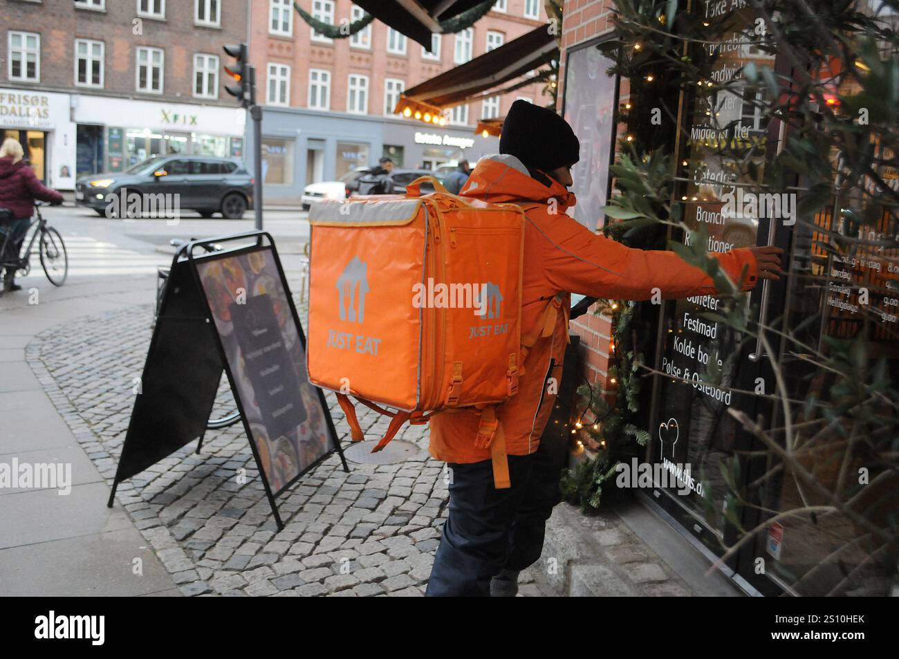 Copenhagen, Denmark /30 december...2024/.door dash Just eat food ...