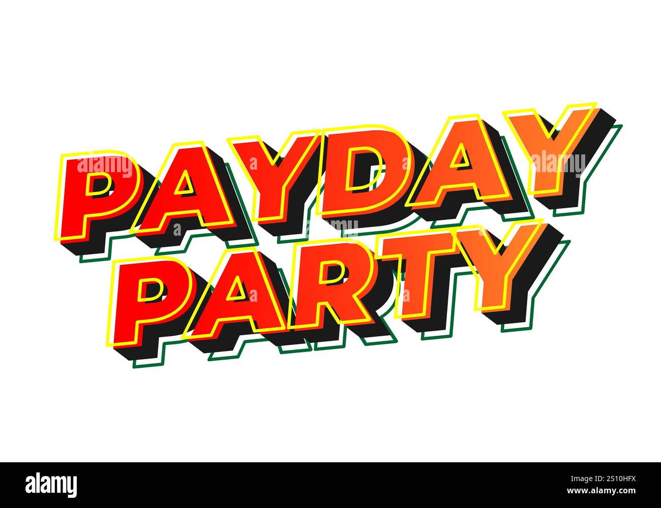 Payday party. Text effect design for social media ads in 3D style Stock ...