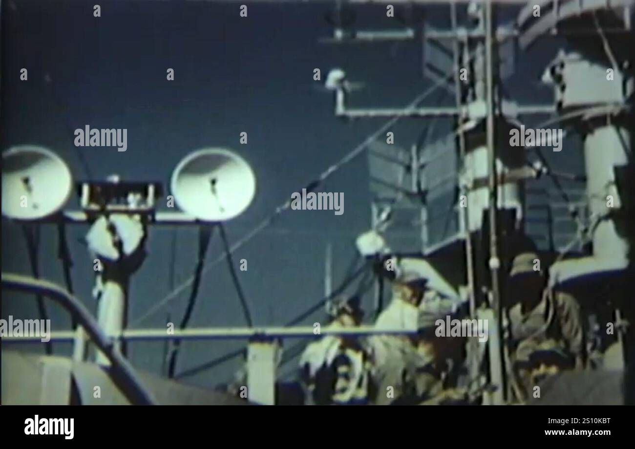 Electronic equipment aboard USS Avery Island (AG-76) during the ...