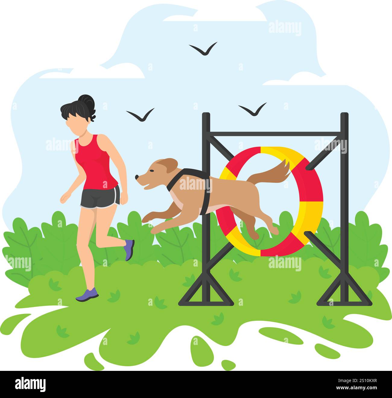 behavior counselors Giving Specialized training to Doggy concept, dog ...