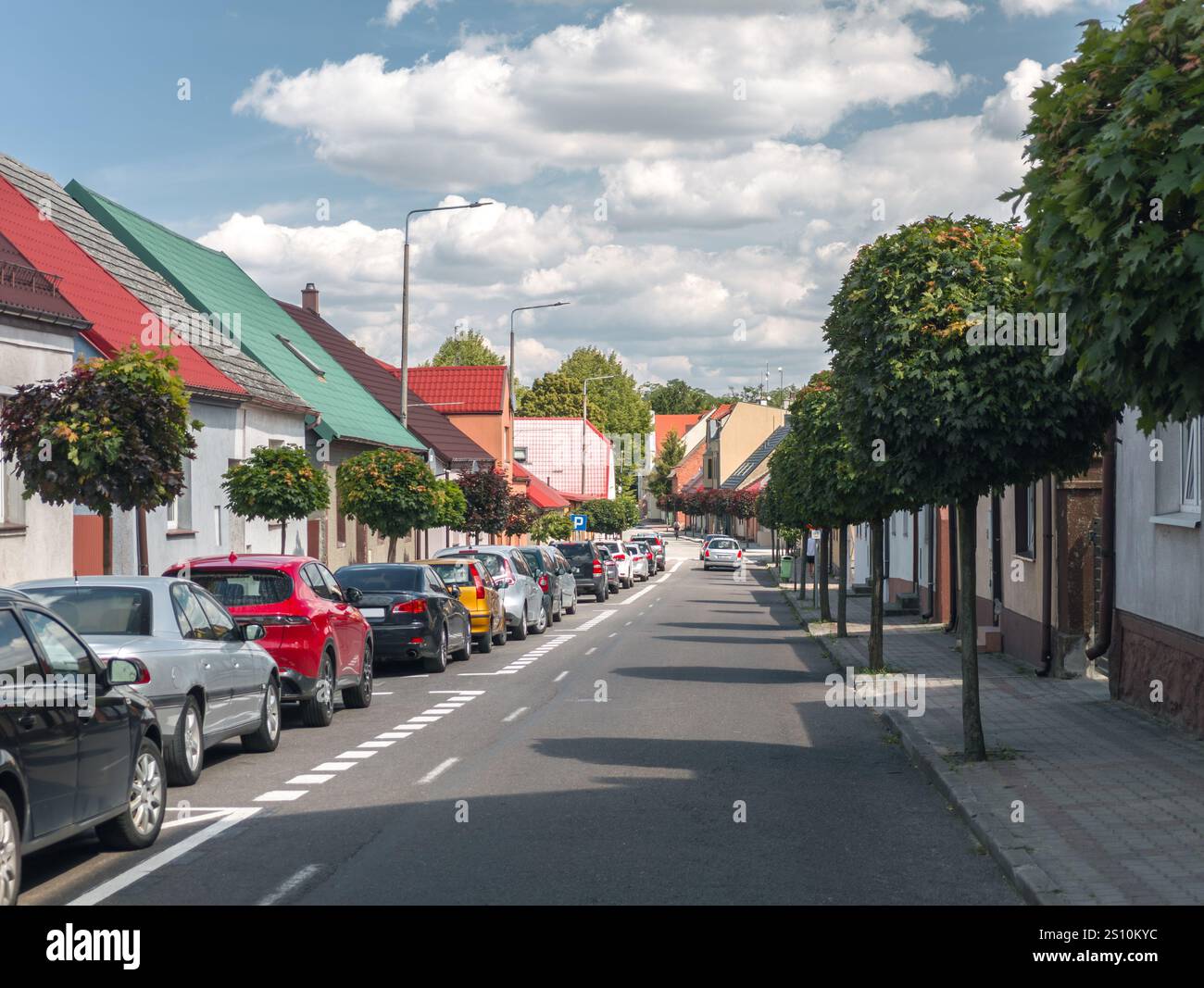 Cityscape of Powidz, popular summer resort known for its scenic lakes ...