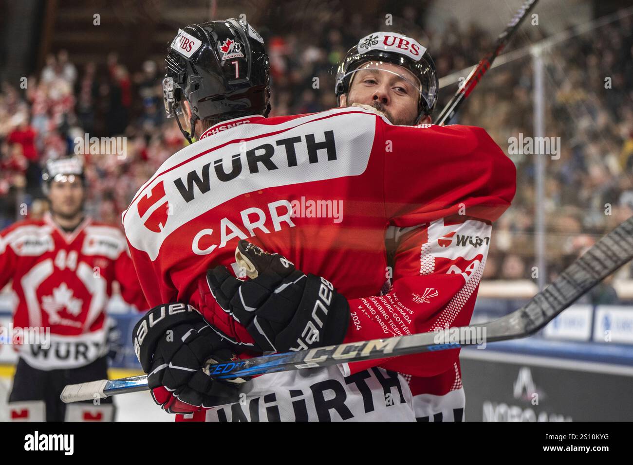 Team Canada's Daniel Carr, left, celebrates the 2:1 with Sam Gagner ...